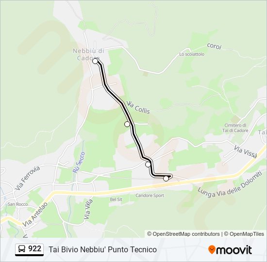 Linea 922: orari, fermate e mappe - Tai Bivio Nebbiu' Punto Tecnico ...