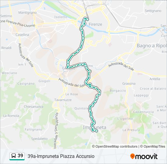 39 Route: Schedules, Stops & Maps - 39a-Impruneta Piazza Accursio (Updated)