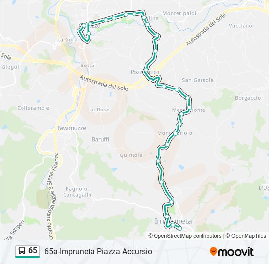 65 Route: Schedules, Stops & Maps - 65a-Impruneta Piazza Accursio (Updated)