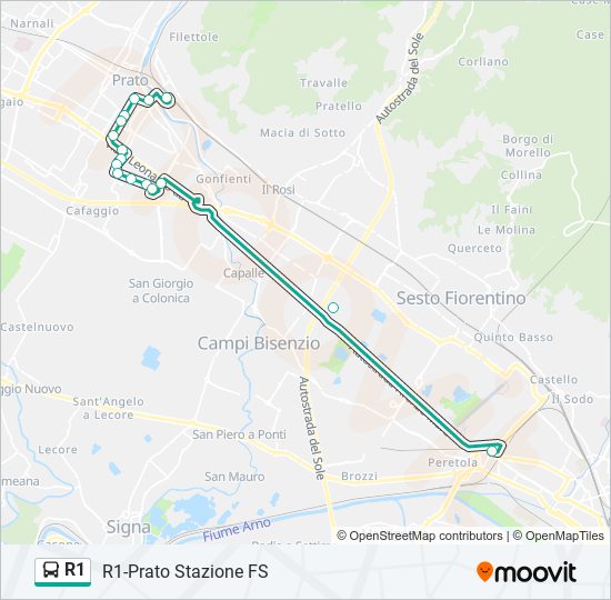 r1 Route: Schedules, Stops & Maps - R1-Prato Stazione FS (Updated)