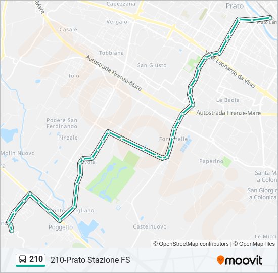 210 Route: Schedules, Stops & Maps - 210-Prato Stazione FS (Updated)