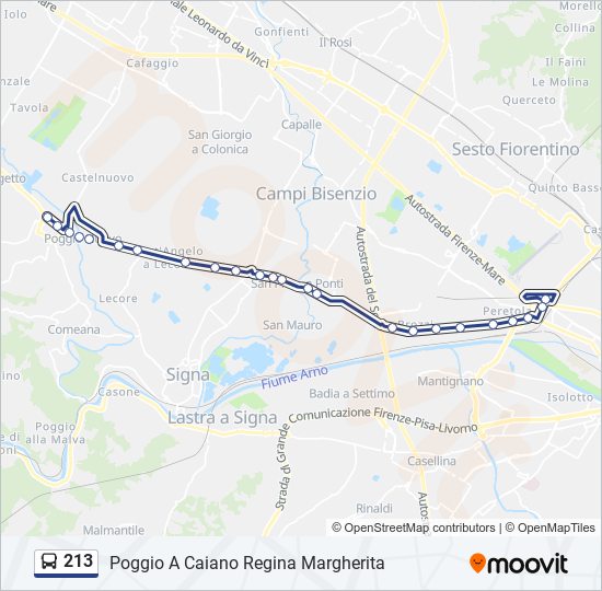 213 Route: Schedules, Stops & Maps - Poggio A Caiano Regina Margherita ...