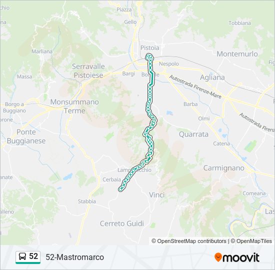 Linea 52: orari, fermate e mappe - 52-Mastromarco (Aggiornato)