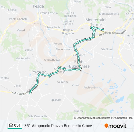851 Route: Schedules, Stops & Maps - 851-Altopascio Piazza Benedetto ...