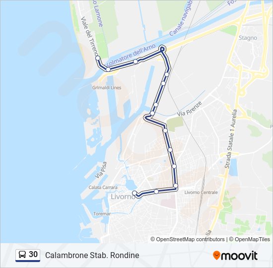 30 Route: Schedules, Stops & Maps - Calambrone Stab. Rondine (Updated)