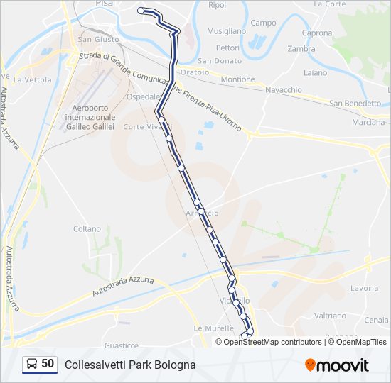 50 Route: Schedules, Stops & Maps - Collesalvetti Park Bologna (Updated)
