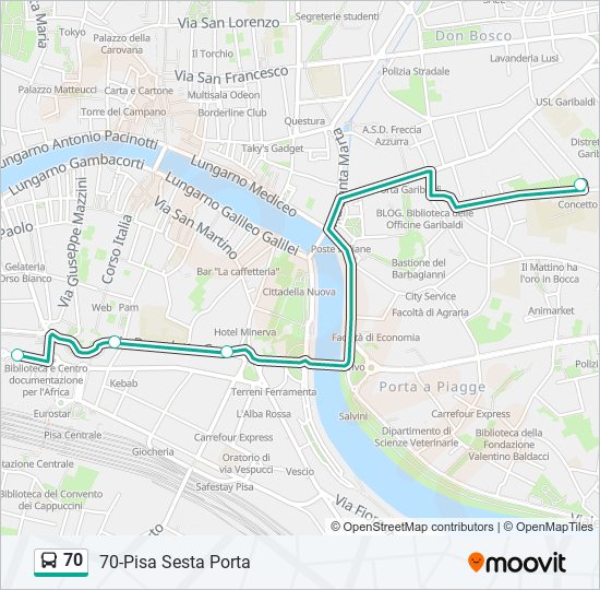 70 Route: Schedules, Stops & Maps - 70-Pisa Sesta Porta (Updated)