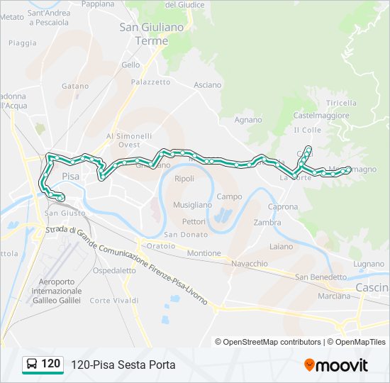 120 Route: Schedules, Stops & Maps - 120-Pisa Sesta Porta (Updated)