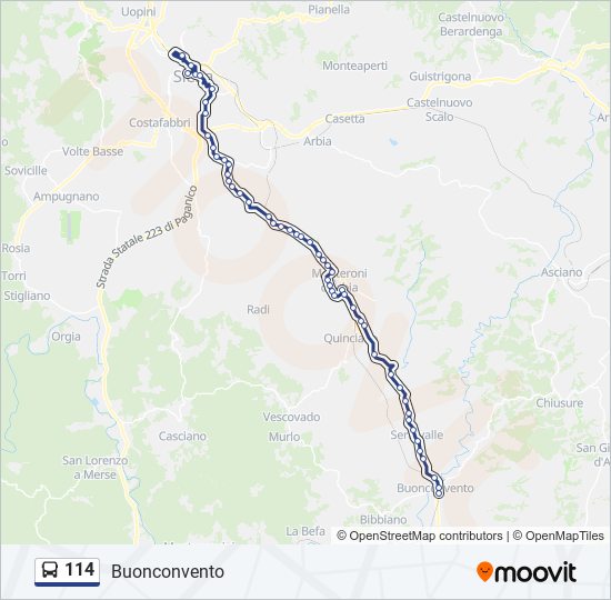 114 Route: Schedules, Stops & Maps - Buonconvento (Updated)