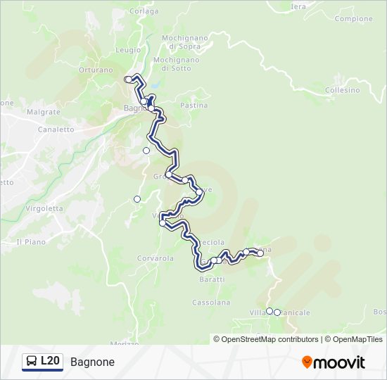 L20 Route: Schedules, Stops & Maps - Bagnone (Updated)