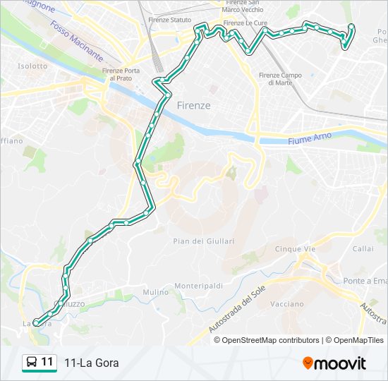 Linea 11: orari, fermate e mappe - 11-La Gora (Aggiornato)