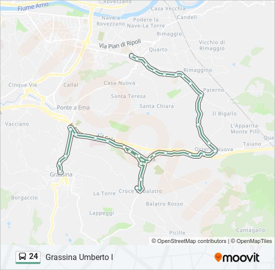 24 Route: Schedules, Stops & Maps - Grassina Umberto I (Updated)