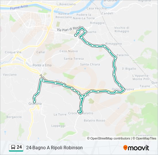 24 Route: Schedules, Stops & Maps - 24-Bagno A Ripoli Robinson (Updated)