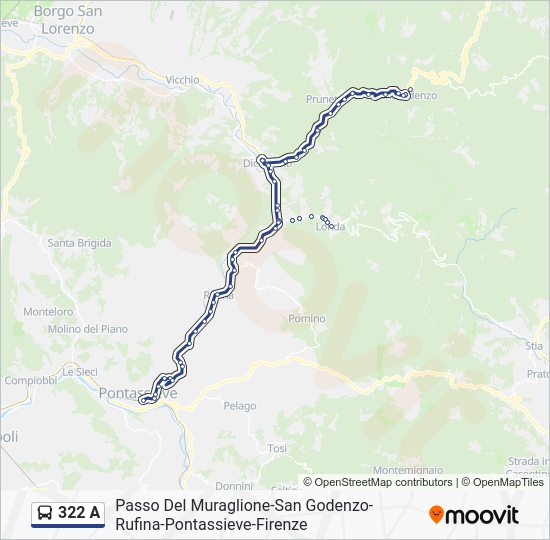 322 A Route: Schedules, Stops & Maps - San Godenzo Centro (Updated)