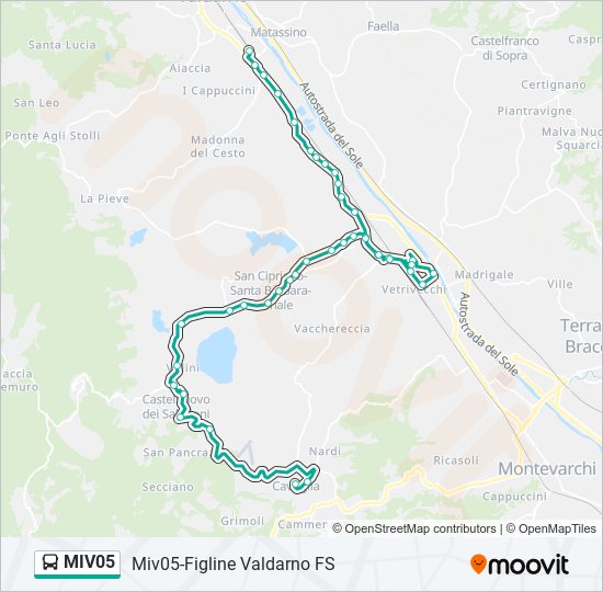 Linea miv05: orari, fermate e mappe - Miv05-Figline Valdarno FS ...