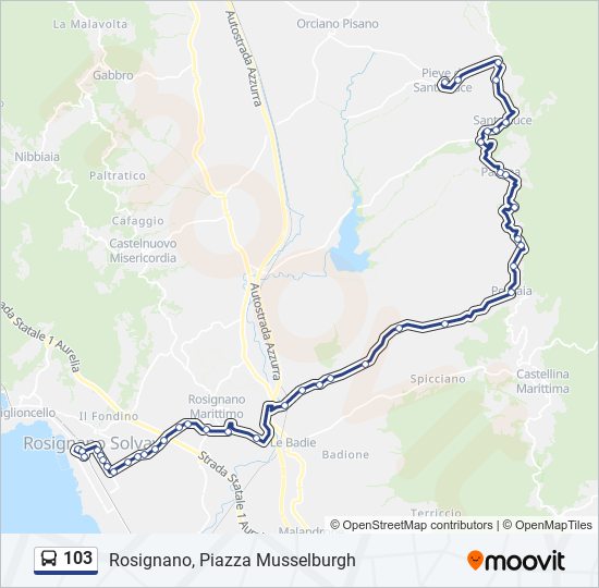 103 Route: Schedules, Stops & Maps - Rosignano, Piazza Musselburgh ...