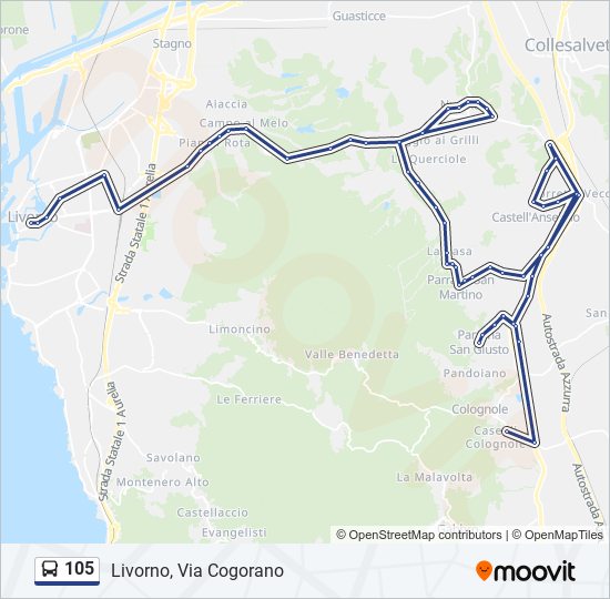 105 Route: Schedules, Stops & Maps - 105-Livorno, Via Cogorano (Updated)