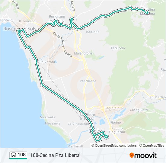 108 Route: Schedules, Stops & Maps - 108-Cecina P.za Liberta' (Updated)