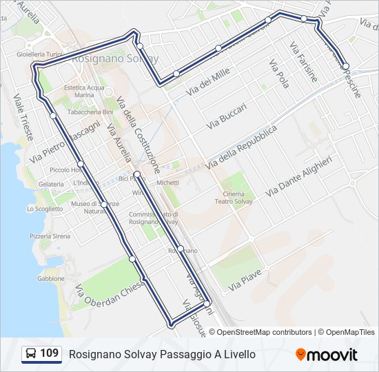 109 Route: Schedules, Stops & Maps - Rosignano Solvay Passaggio A ...
