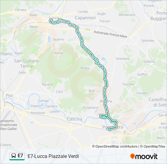 e7 Route: Schedules, Stops & Maps - E7-Lucca Piazzale Verdi (Updated)