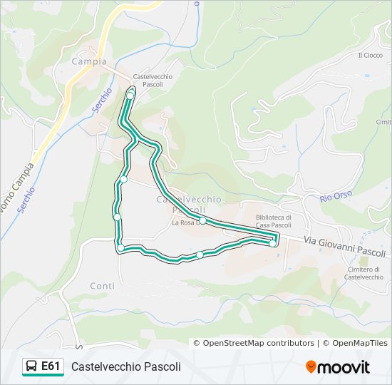 e61 Route: Schedules, Stops & Maps - Castelvecchio Pascoli (Updated)