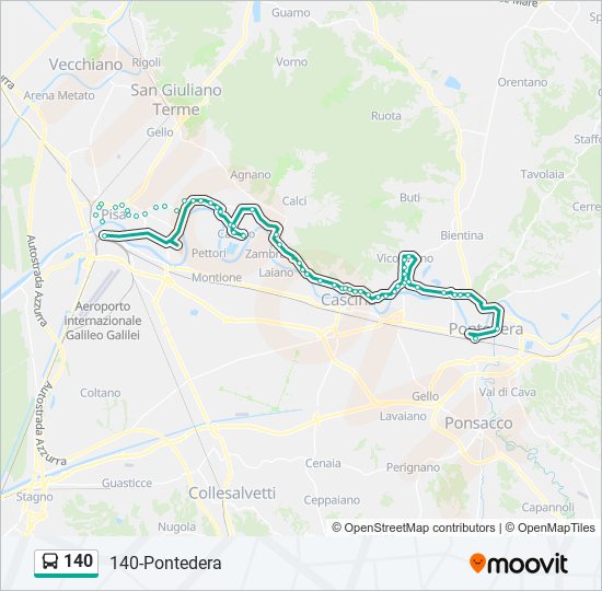 140 Route: Schedules, Stops & Maps - 140-Pontedera (Updated)