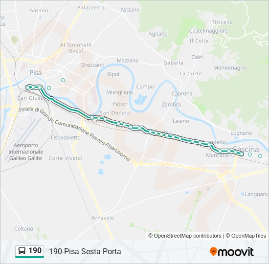 190 Route: Schedules, Stops & Maps - 190-Pisa Sesta Porta (Updated)