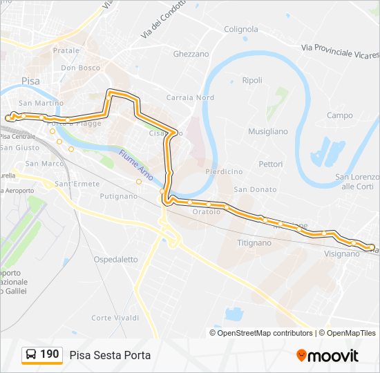 190 Route: Schedules, Stops & Maps - Pisa Sesta Porta (Updated)