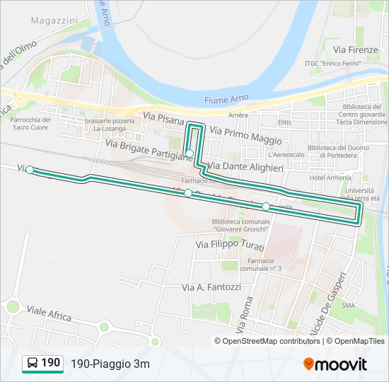 190 Route: Schedules, Stops & Maps - 190-Piaggio 3m (Updated)