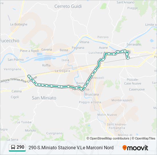 290 Route: Schedules, Stops & Maps - 290-S.Miniato Stazione V.Le ...