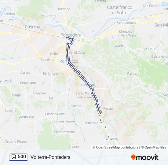 500 Route: Schedules, Stops & Maps - Pontedera (Updated)