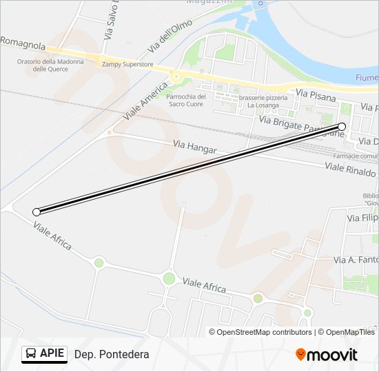 apie Route: Schedules, Stops & Maps - Dep. Pontedera (Updated)