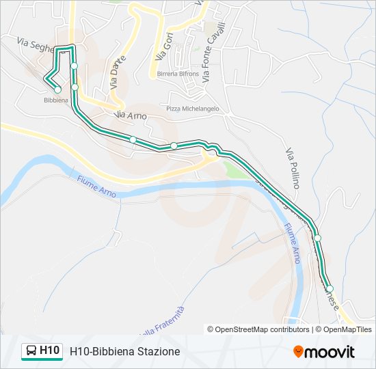 h10 Route: Schedules, Stops & Maps - H10-Bibbiena Stazione (Updated)