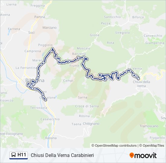 h11 Route: Schedules, Stops & Maps - H11-Chiusi Della Verna Carabinieri ...