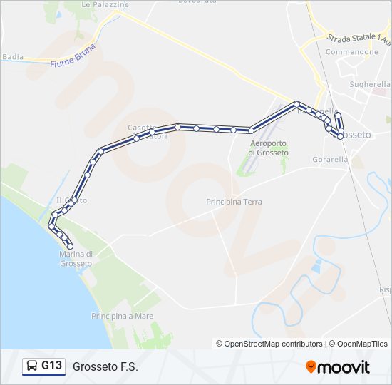 g13 Route: Schedules, Stops & Maps - G13-Grosseto F.S. (Updated)