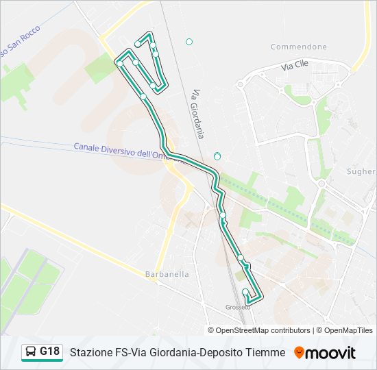 g18 Route: Schedules, Stops & Maps - Deposito at Topazio (Updated)