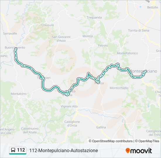 112 Route: Schedules, Stops & Maps - 112-Montepulciano-Autostazione ...