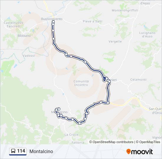 114 Route: Schedules, Stops & Maps - 114-Montalcino (Updated)