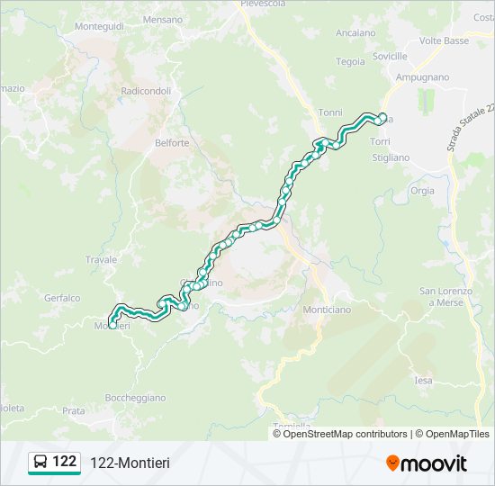 122 Route: Schedules, Stops & Maps - 122-Montieri (Updated)