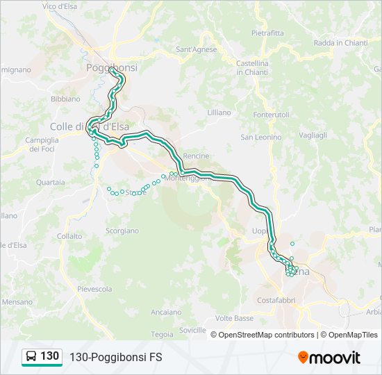 130 Route: Schedules, Stops & Maps - 130-Poggibonsi FS (Updated)