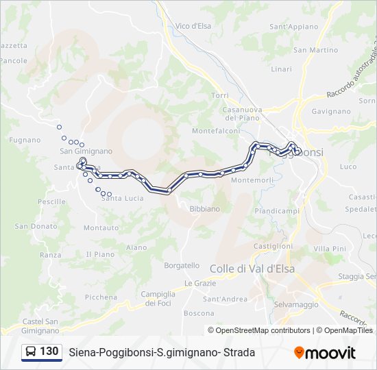 130 Route: Schedules, Stops & Maps - Poggibonsi FS (Updated)