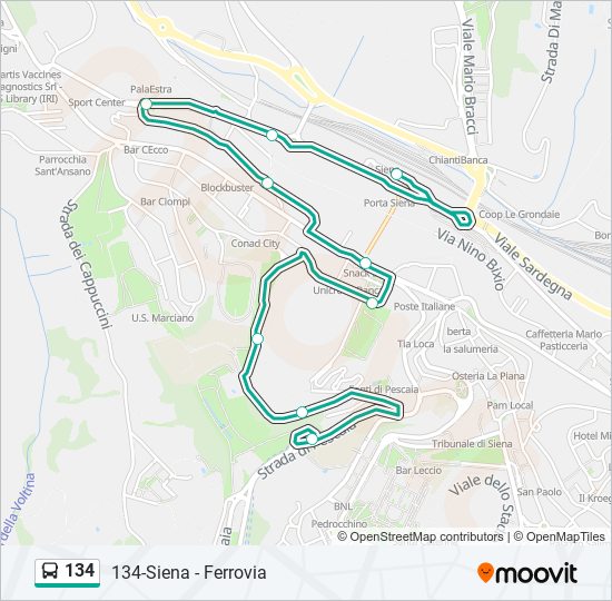 134 Route: Schedules, Stops & Maps - 134-Siena - Ferrovia (Updated)