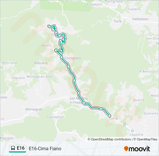 e16 Route: Schedules, Stops & Maps - E16-Cima Fiano (Updated)