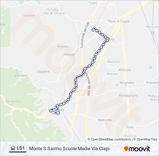 ls1 Route: Schedules, Stops & Maps - Monte S.Savino Scuole Medie Via ...