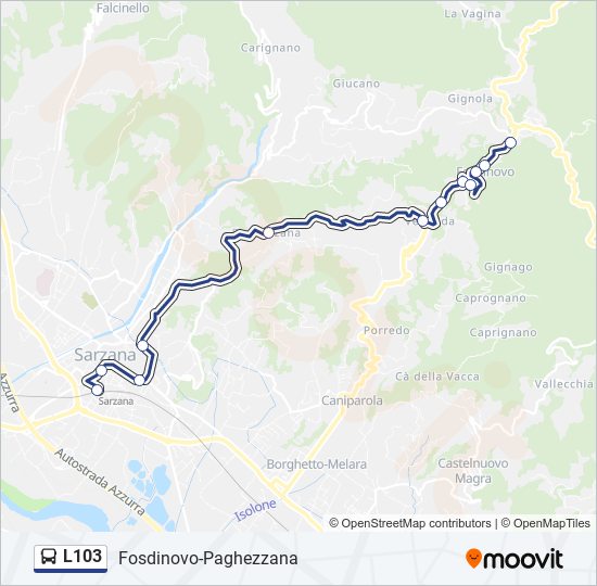 l103 Route: Schedules, Stops & Maps - L103-Fosdinovo (Updated)