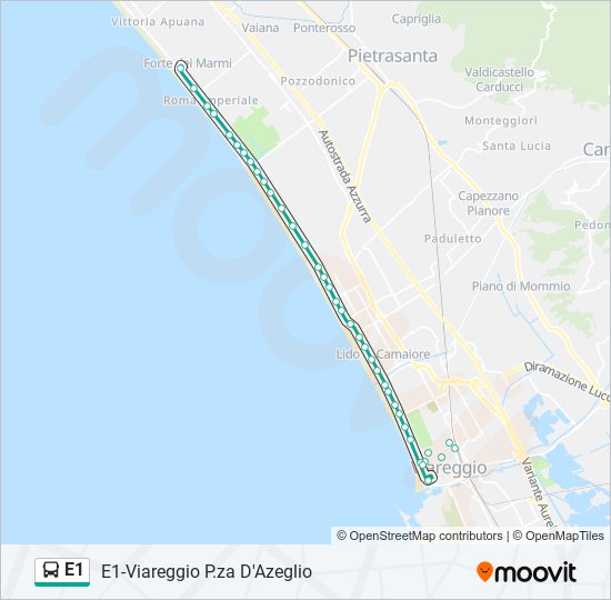 e1 Route: Schedules, Stops & Maps - E1-Viareggio P.za D'Azeglio (Updated)