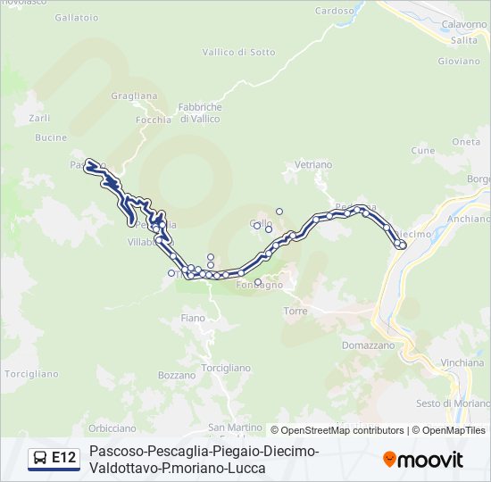 e12 Route: Schedules, Stops & Maps - Stazione FS Diecimo (Updated)