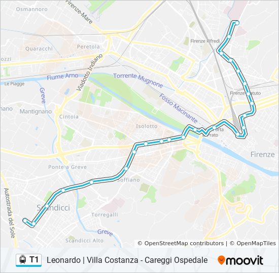 t1 Route: Schedules, Stops & Maps - Careggi-Ospedale (Updated)