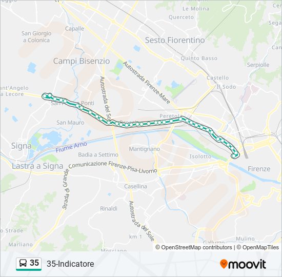 Linea 35: orari, fermate e mappe - 35-Indicatore (Aggiornato)