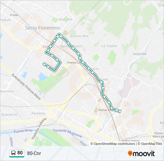Linea 80: orari, fermate e mappe - 80-Cnr (Aggiornato)